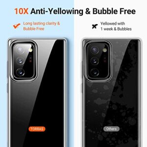 TORRAS Crystal Clear Note 20 Ultra Case, Galaxy Note 20 Ultra Case, Ultra-Thin Slim Fit Flexible Rubber Phone Cover Compatible for Samsung Note 20 Ultra Case, Crystal Clear