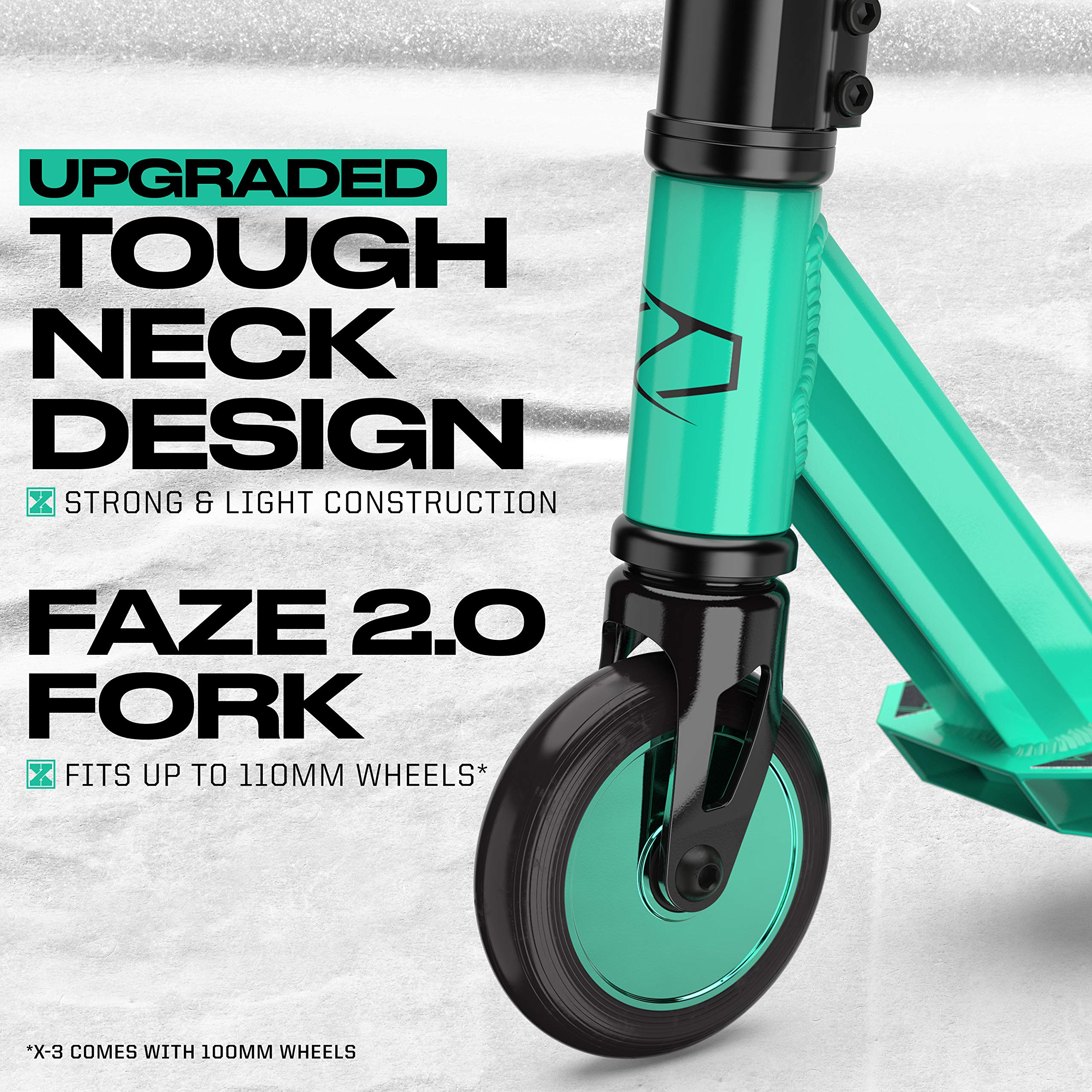 Fuzion Pro Scooters - Stunt Scooter for Kids 8 Years and Up - Perfect for Beginners Boys and Girls - Best Trick Scooter for BMX Freestyle Tricks (2020 Teal)