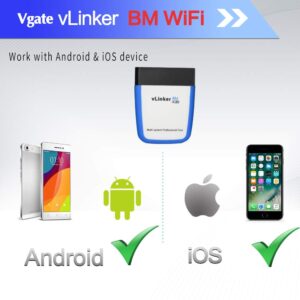 Vgate vLinker BM WiFi OBD2 Diagnostic Scan Tool, OBDII Car Scanner for iOS, Android, and Windows - Made for BimmerCode