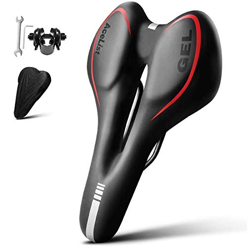 AceList Bike Seat Most Comfortable Bicycle Seat Gel Waterproof Bike Saddle with Central Relief Zone and Ergonomics Design for Mountain Bikes,Road Bikes,Men and Women