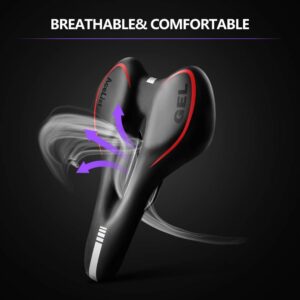 AceList Bike Seat Most Comfortable Bicycle Seat Gel Waterproof Bike Saddle with Central Relief Zone and Ergonomics Design for Mountain Bikes,Road Bikes,Men and Women