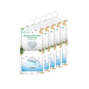 canager hanging moisture absorber,hanging dehumidifier bags for closet,bedroom and kitchen,fragrance free-5 packs,moisture absorb 12.5oz