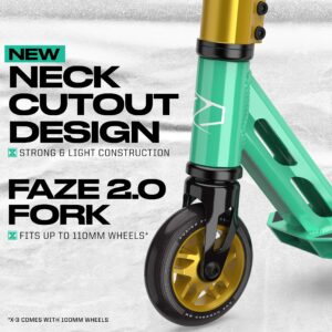 Fuzion X-5 Pro Scooter - Trick Scooter for Kids 8 Years and Up - Pro Scooters for Teens - Best Stunt Scooter for BMX Scooter Tricks (Teal Green)