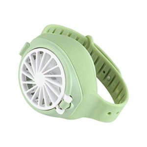 Nobranded Watch Mini Handheld Portable Fan with Comfortable Wrist Strap, Ultra-quiet Three-speed Electric Rechargeable Usb Folding Fashion Compact Small Fan, Office, Outdoor Travel Fan (green)