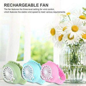 Nobranded Watch Mini Handheld Portable Fan with Comfortable Wrist Strap, Ultra-quiet Three-speed Electric Rechargeable Usb Folding Fashion Compact Small Fan, Office, Outdoor Travel Fan (green)