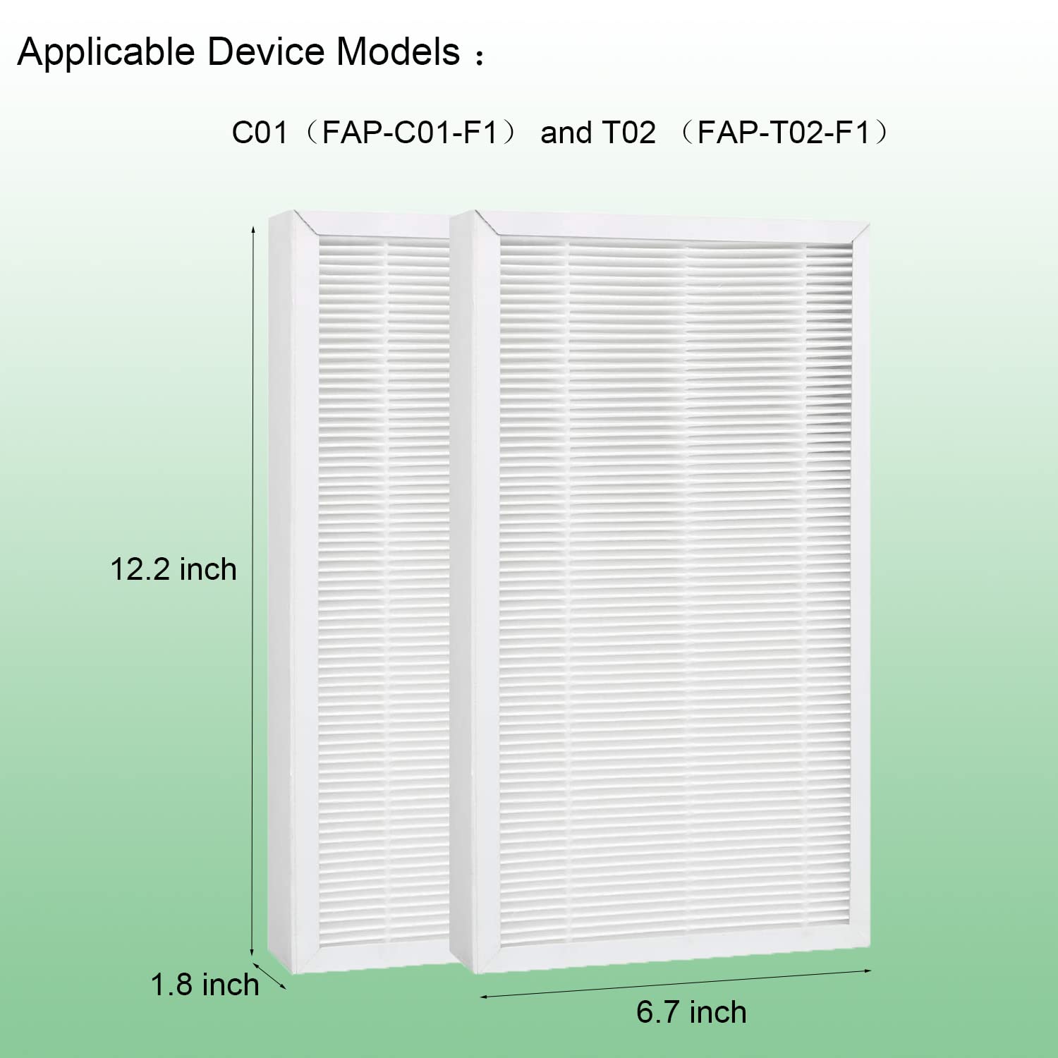 Drolma F1 Allergen Reduction Replacement Filter, Compatible with 3M Filtrete Device Models FAP-C01-F1 & FAP-T02-F1 Air Purifier, 2-Pack