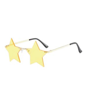 enthyi rimless star shape sunglasses personality sun glasses for women/men party glasses personality pentagram eyewears