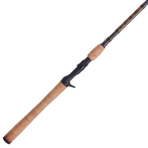 penn squadron iii 7’ inshore casting rod; 1-piece fishing rod, 10-17lb line rating, medium rod power, fast action, 1/4-1 oz. lure rating, titanium/red/gold