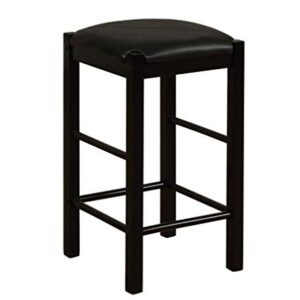 Space Saving Design, Black Finish, Faux Leather Seats, 36 Inch Counter Height Table