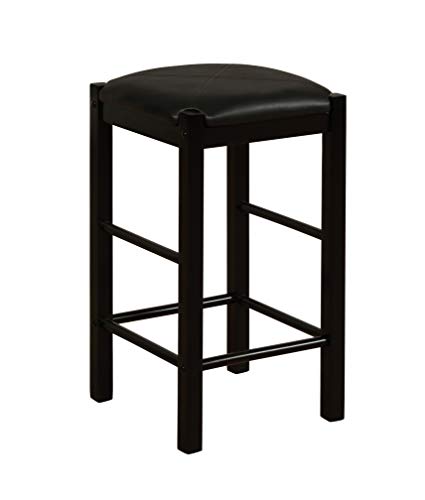 Space Saving Design, Black Finish, Faux Leather Seats, 36 Inch Counter Height Table