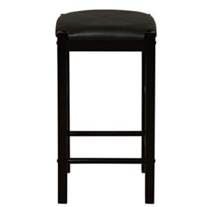 Space Saving Design, Black Finish, Faux Leather Seats, 36 Inch Counter Height Table