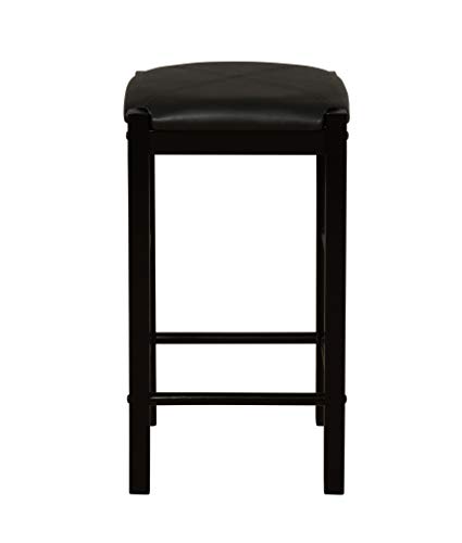 Space Saving Design, Black Finish, Faux Leather Seats, 36 Inch Counter Height Table