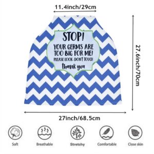 Nursing Cover for Baby Breastfeeding Stretchy Car Seat Canopy for Baby Girls/Boys, Multi-Purpose Soft Breathable Nursing Cover for Shopping Cart, High Chair, Stroller, Baby Shower Gifts(Blue)