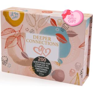 vns creations deeper connections - 200 couples conversation cards - build strong relationships and deeper intimacy - couples card games for adults - couple games for date night - games for couples