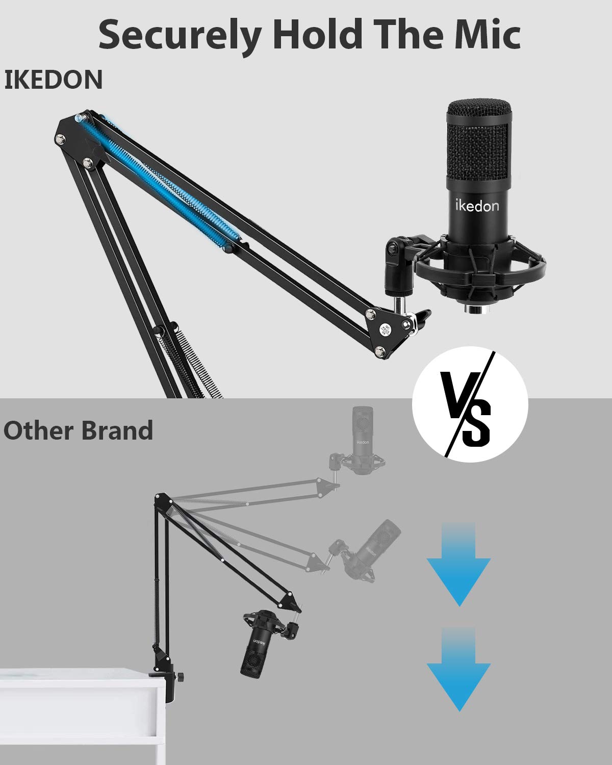 ikedon Studio USB Condenser Microphone, Professional 192kHz/24bit Cardioid Recording Microphone, Plug&Play Computer Microphone Kit with Scissor Arm, Streaming Mic for Podcasting YouTube Gaming -S663