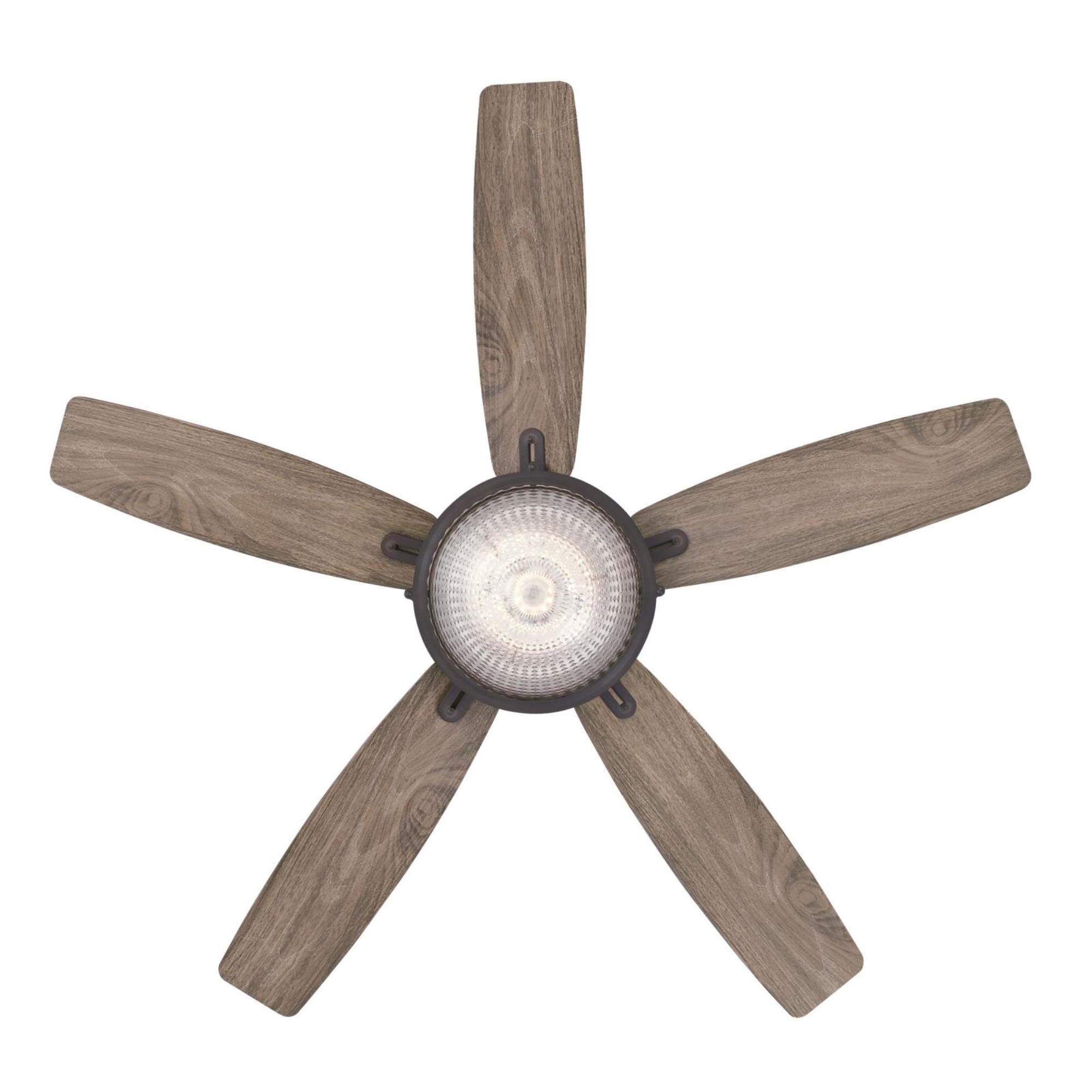 Westinghouse Lighting 7226700 Crescent Cove, Vintage Industrial LED Ceiling Fan with Light and Remote Control, 52 Inch, Oil Rubbed Bronze Finish, Clear Prismatic Glass