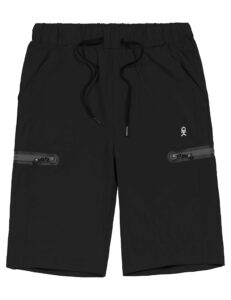 little donkey andy men’s ultra-stretch quick dry lightweight bermuda shorts drawstring zipper pocket hiking travel golf black xl