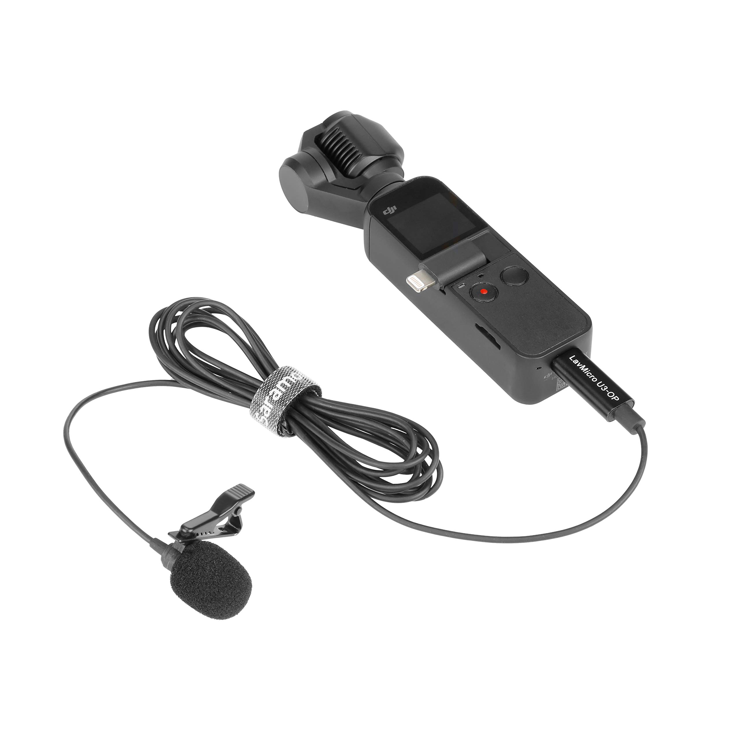 Saramonic Compact Clip-On Omnidirectional Lavalier Microphone Designed for DJI Osmo Pocket & DJI Pocket 2 with 6.6' (2m) Cable & USB-C Connector (LavMicro U3-OP), Black, LAVMICROU3-OP