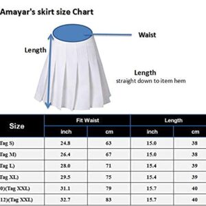 Women Girls 2023 high Waisted Pleated Skater Tennis School Skirt Uniform Skirts A-Black