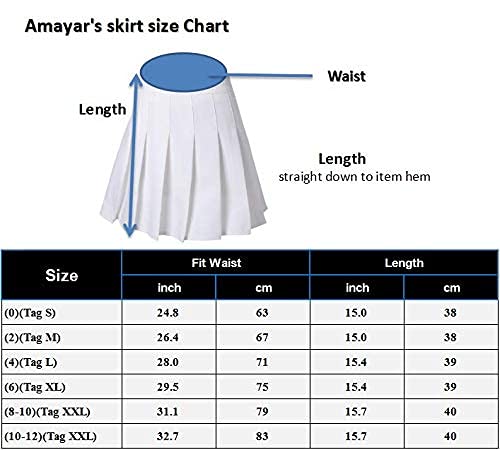 Women Girls 2023 high Waisted Pleated Skater Tennis School Skirt Uniform Skirts A-Black