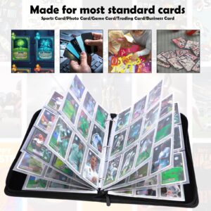 POKONBOY 900 Pockets Trading Card Binder Sleeves Baseball Card Binder Sleeves, Trading Card Holder Carrying Card Case Fit for Baseball Cards, Trading Cards, Football Cards (Black)