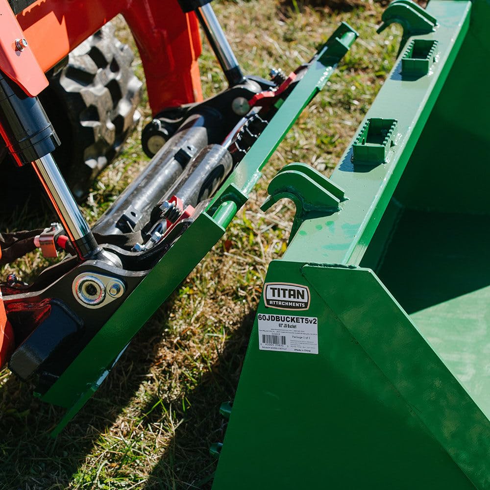 Titan Attachments Skid Steer Quick Tach Adapter Converts to John Deere Hook and Pin Style Connection, Green Finish, 3000 LB Capacity, No Welding