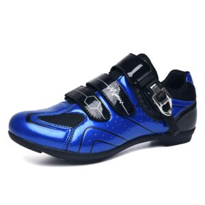 Weisheng Bright Cycling Shoe Multi-Use Fitness Bicycle Shoes for Men Blue