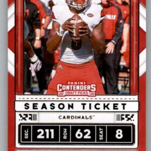 2020 Panini Contenders Draft Season Ticket #61 Lamar Jackson Louisville Cardinals Football Trading Card