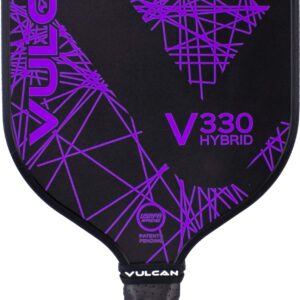 Vulcan | V330 Pickleball Paddle | Hybrid Performance | Polypropylene Core - Graphite Surface | USAP Approved | Purple Lazer