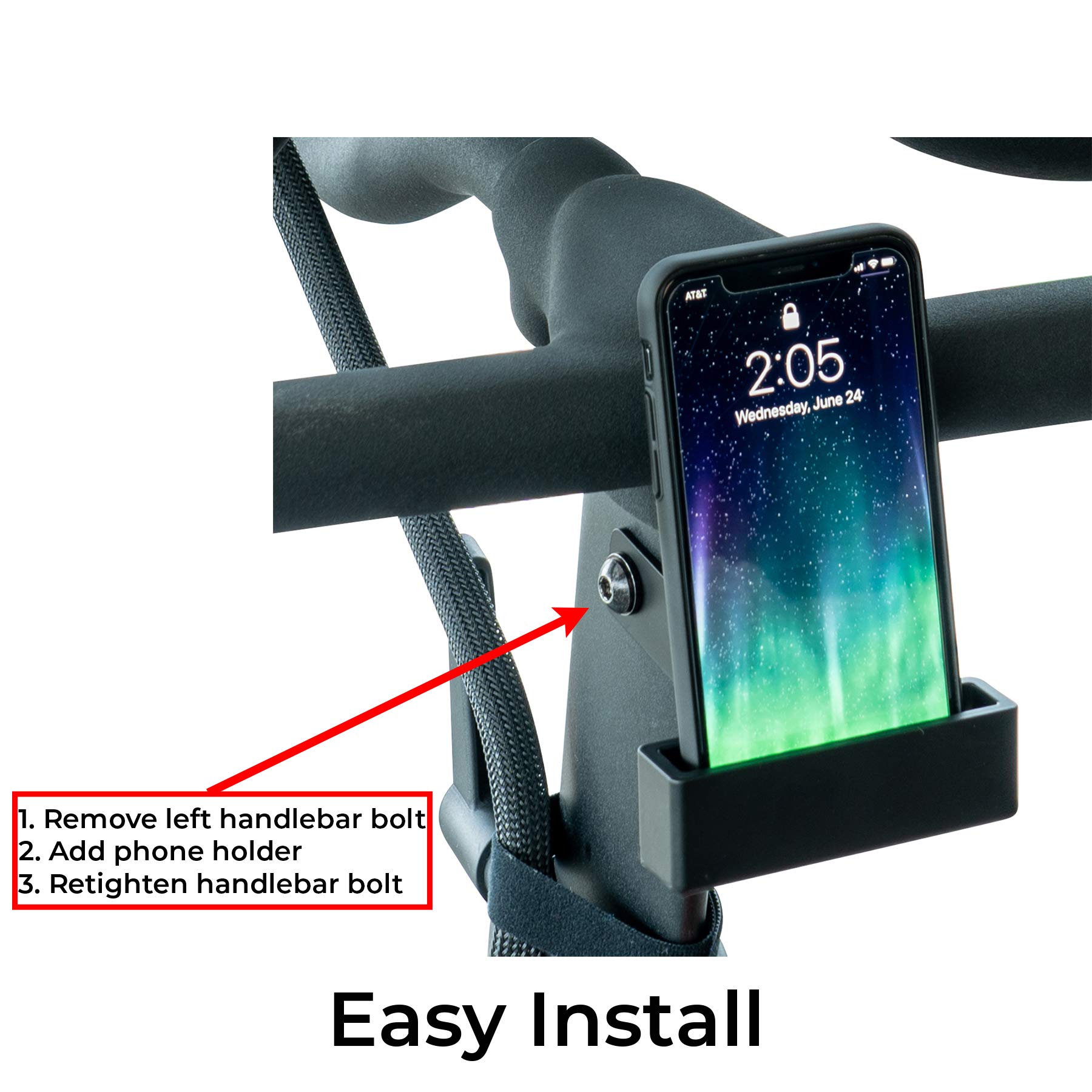 TrubliFit Metal Phone Holder for Peloton Bike & Bike+ Custom Aluminum Phone Mount Accessory for Peloton