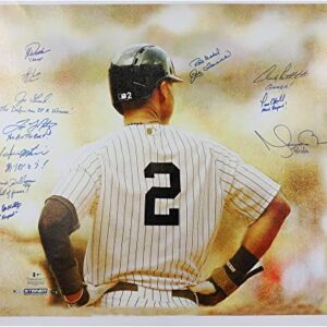 New York Yankees Multi-Signed 30" x 38" Derek Jeter Tribute Canvas with Multiple Inscriptions - Autographed MLB Art