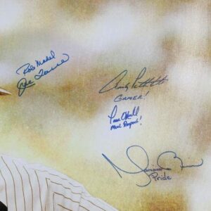 New York Yankees Multi-Signed 30" x 38" Derek Jeter Tribute Canvas with Multiple Inscriptions - Autographed MLB Art