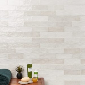 Kingston White 3 in. x 8 in. Polished Ceramic Wall Tile (36 Pieces, 5.38 Sq. Ft. / Case)