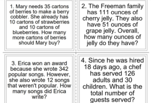 multi-step or single step sorting task cards teks 2.4c 2.7c