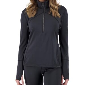 Obermeyer Womens Anya 1/2 Zip Top, Black, Medium