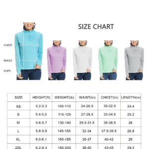 Willit Women's UPF 50+ Sun Protection Shirt SPF Long Sleeve Lightweight Half-Zip Golf Outdoor Shirt Quick Dry Rash Guard Light Green L