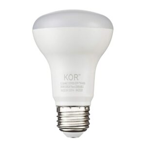 KOR (6 Pack) 7W LED R20 Reflector 5000K Bright White Light Bulb (50W Equivalent), Dimmable, 525 Lumens, Standard E26 Base, BR20 LED Flood Light Bulbs.