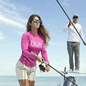 HUK Women's Icon X Long Sleeve Fishing Shirt with Sun Protection, Rose Violet, Small