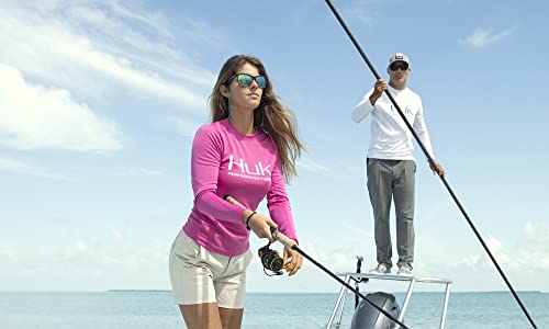 HUK Women's Icon X Long Sleeve Fishing Shirt with Sun Protection, Rose Violet, Small