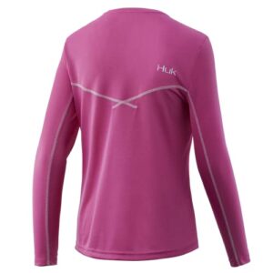 HUK Women's Icon X Long Sleeve Fishing Shirt with Sun Protection, Rose Violet, Small