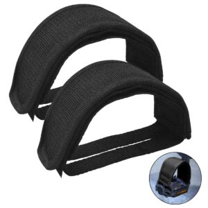 hqdeal 1 pair universal bicycle fixed strap anti-slip double adhesive pedal toe clip strap cycling pedal accessory (black)