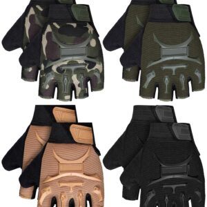 SATINIOR 4 Pairs Kids Cycling Gloves Half Finger Bike Gloves Non-Slip Mitten Sport Gloves for Boys and Girls