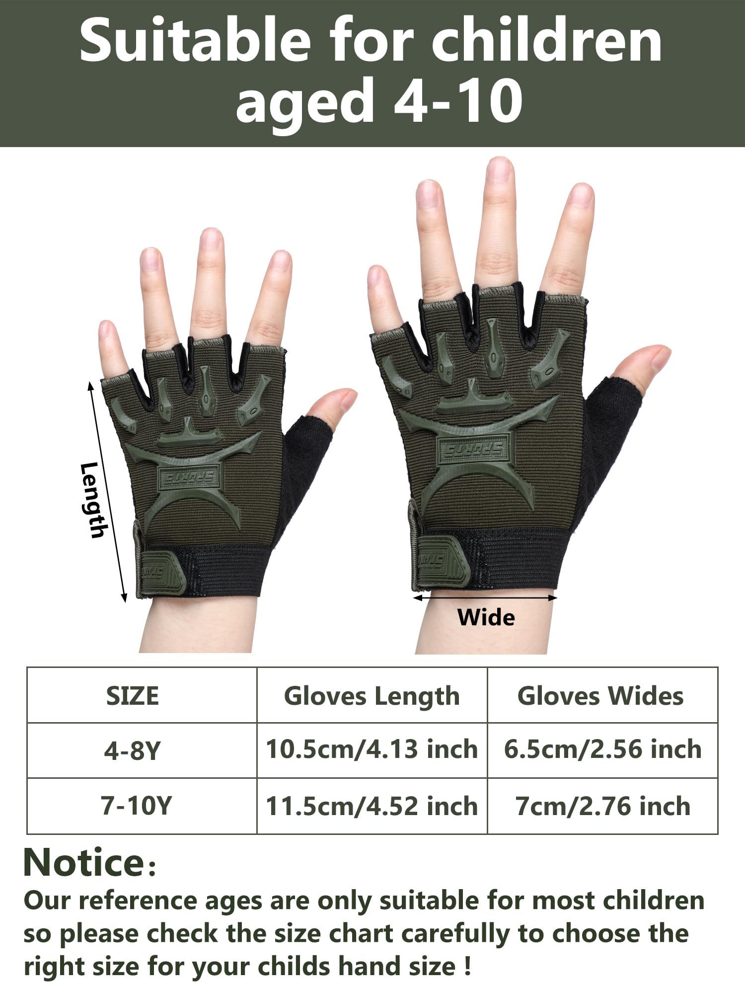 SATINIOR 4 Pairs Kids Cycling Gloves Half Finger Bike Gloves Non-Slip Mitten Sport Gloves for Boys and Girls