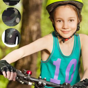 SATINIOR 4 Pairs Kids Cycling Gloves Half Finger Bike Gloves Non-Slip Mitten Sport Gloves for Boys and Girls