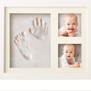 Bubzi Co Baby Footprint & Handprint Frame & Ornament Set Baby Girl Gifts & Baby Boy Gifts, Unique Baby Shower Gifts, Personalized Baby Gifts for Baby Registry, Keepsake Box for Room Wall Nursery Decor