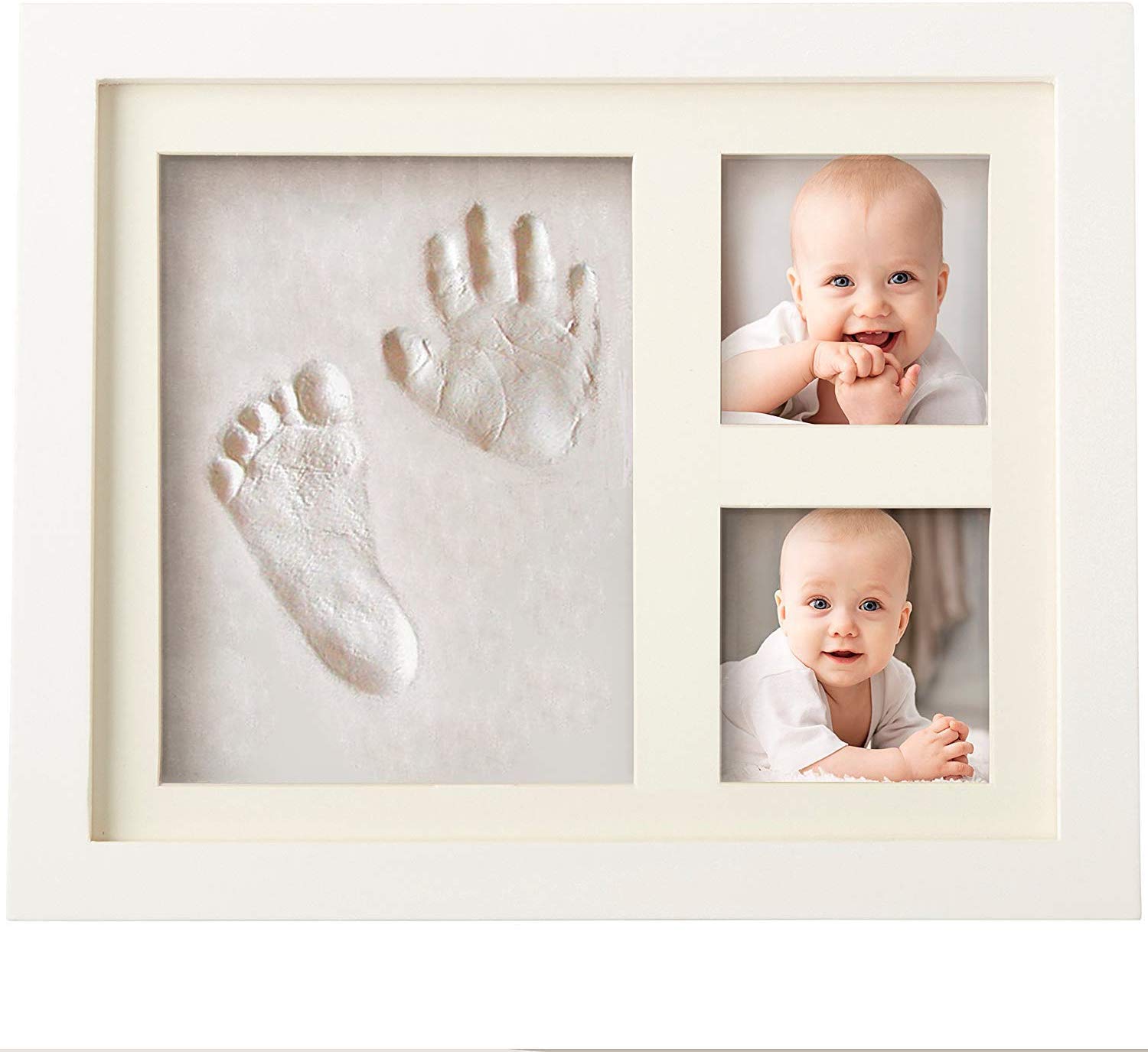 Bubzi Co Baby Footprint & Handprint Frame & Ornament Set Baby Girl Gifts & Baby Boy Gifts, Unique Baby Shower Gifts, Personalized Baby Gifts for Baby Registry, Keepsake Box for Room Wall Nursery Decor