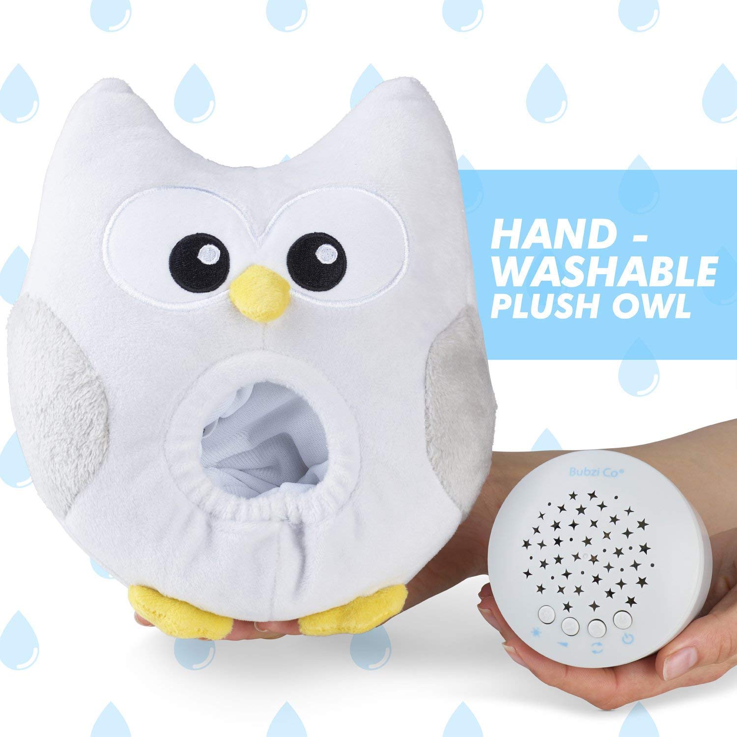 Bubzi Co Baby Footprint & Handprint Kit & Matching White Noise Owl Soother - Baby Girl Gifts & Baby Boy Gifts, Unique Baby Shower Gifts, Personalized Baby Gifts for Baby Registry & Nursery Decor