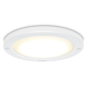 youtob led flush mount ceiling light, 15w 100 watt equivalent, 1200lm white round lighting fixture for kitchens, closets, stairwells, basements, hallways, laundrys(cool white 4000k-white)