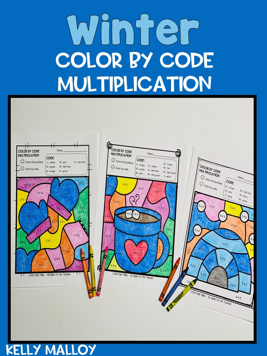 Winter Multiplication Color By Number