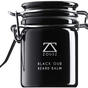 ZOUSZ Black Oud Beard Balm for Men, Moisturizing Beard Butter & Beard Dandruff Remover, Natural & Organic Beard Styling Balm & Beard Tamer with Shea Butter, 2 Fl Oz